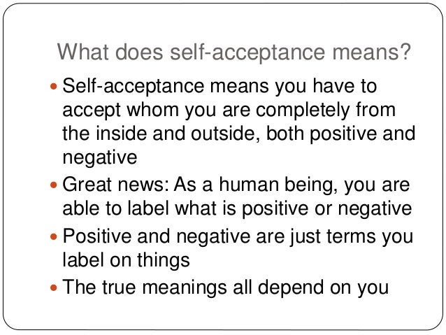 The importance of self-acceptance