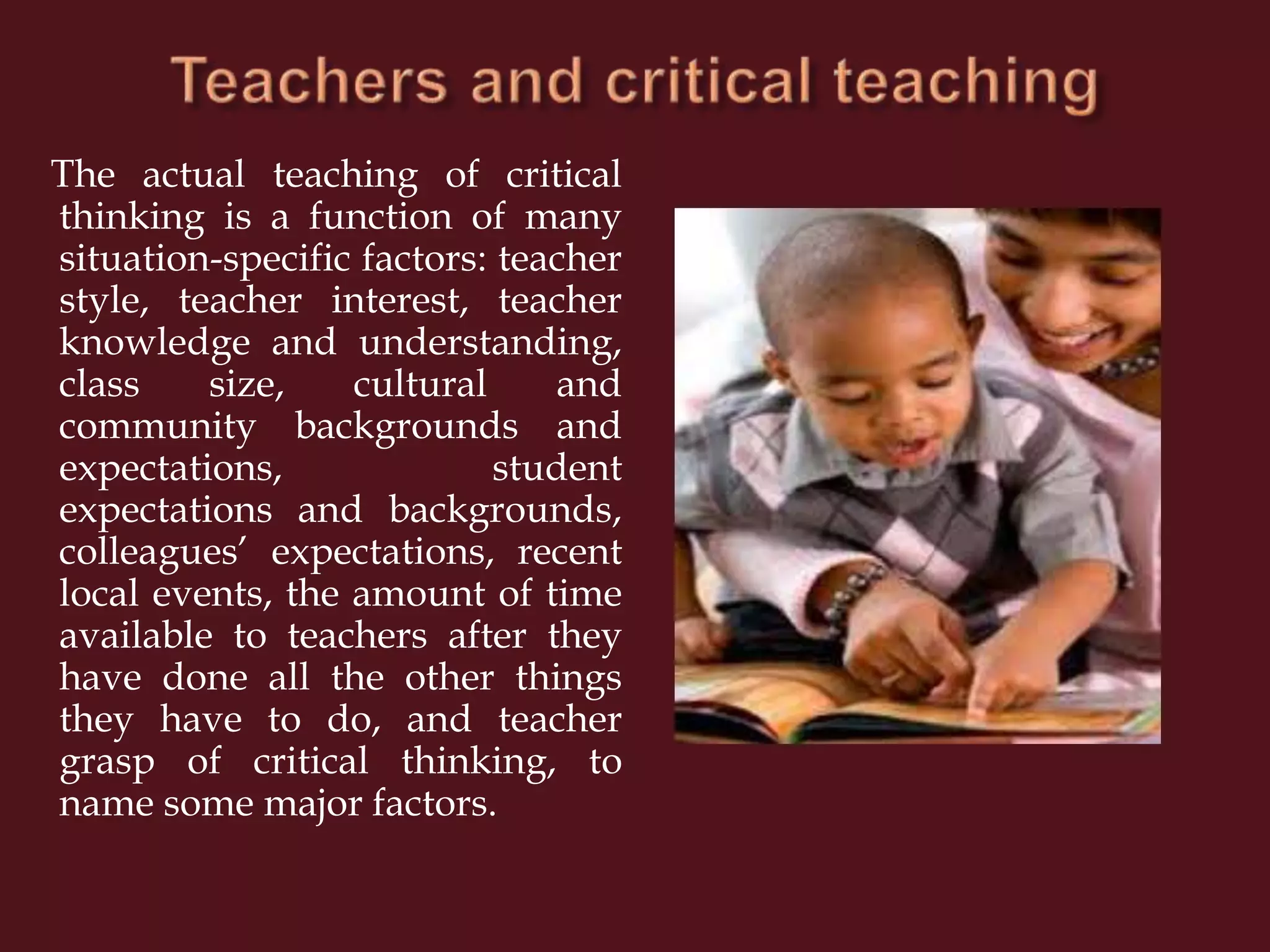 The impotance of critical thinking | PPTX