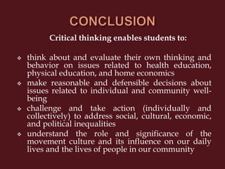 The impotance of critical thinking | PPTX