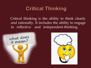 The impotance of critical thinking | PPTX