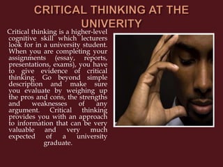 The impotance of critical thinking | PPTX