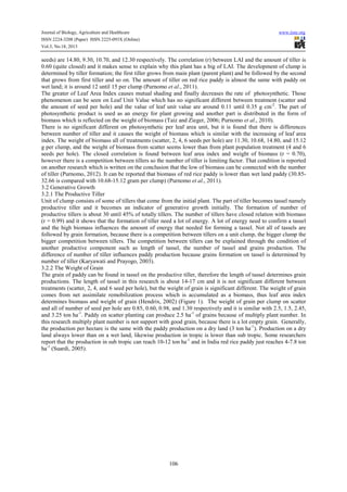 The improvement of red rice paddy growth by population arrangement and ...