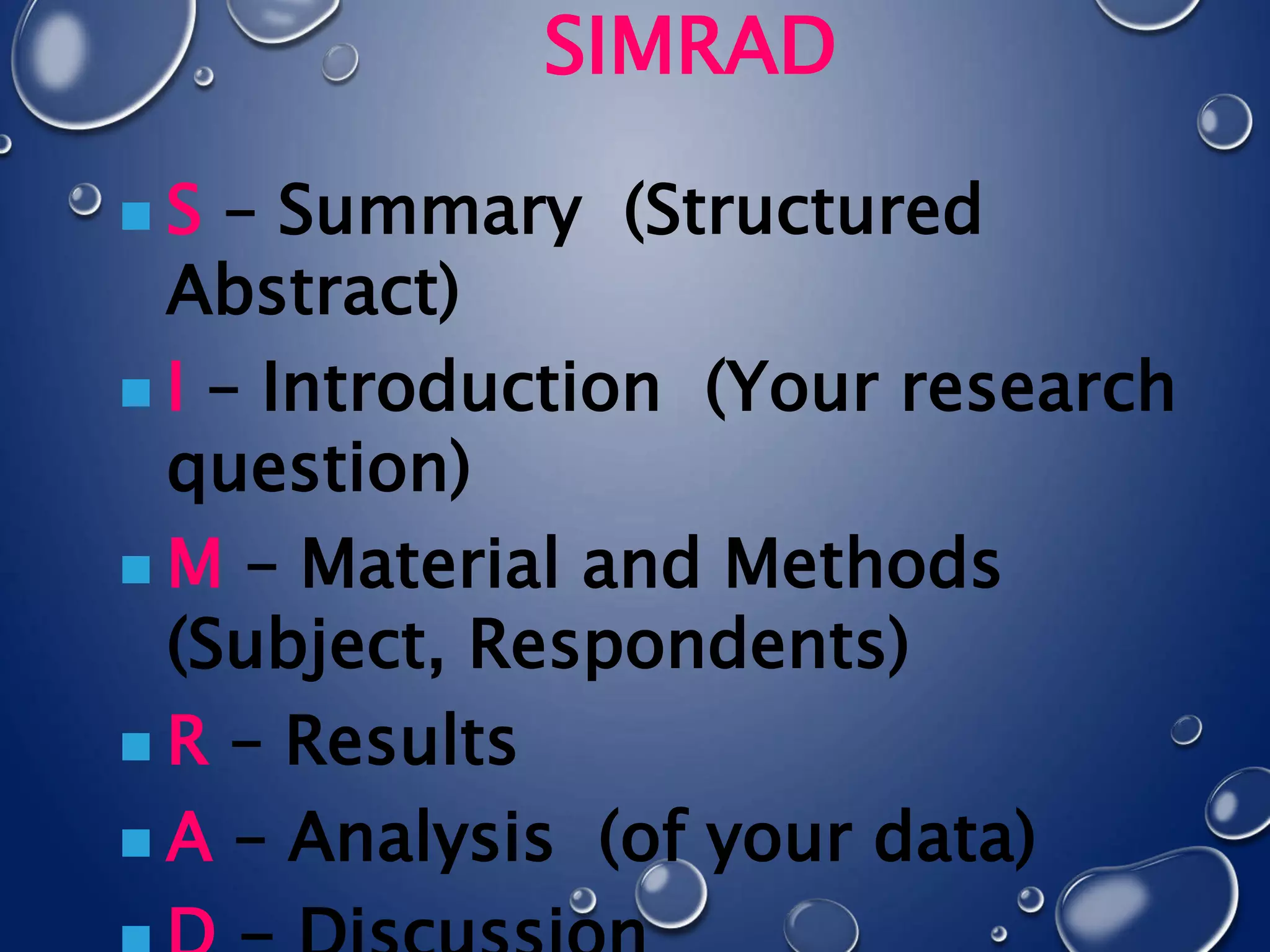 The IMRAD format | PPTX