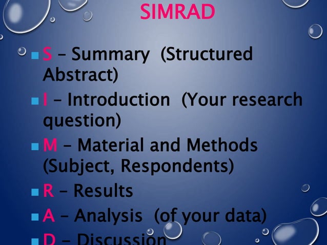 The IMRAD format | PPTX | Publishing Industry | Industries