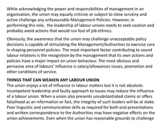 ISSUES AND PERSPECTIVES IN LABOUR UNIONISM | PPT