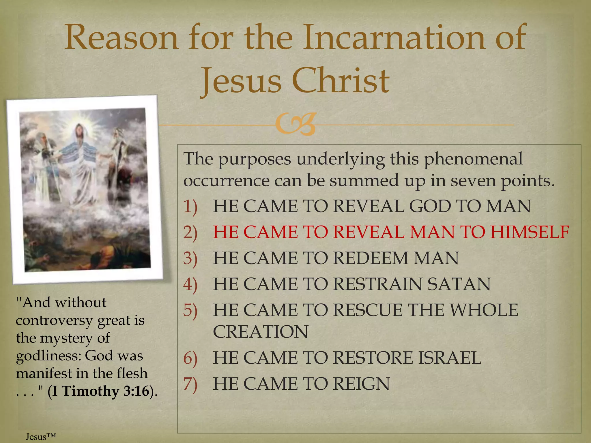 The incarnation of Jesus Christ | PPTX