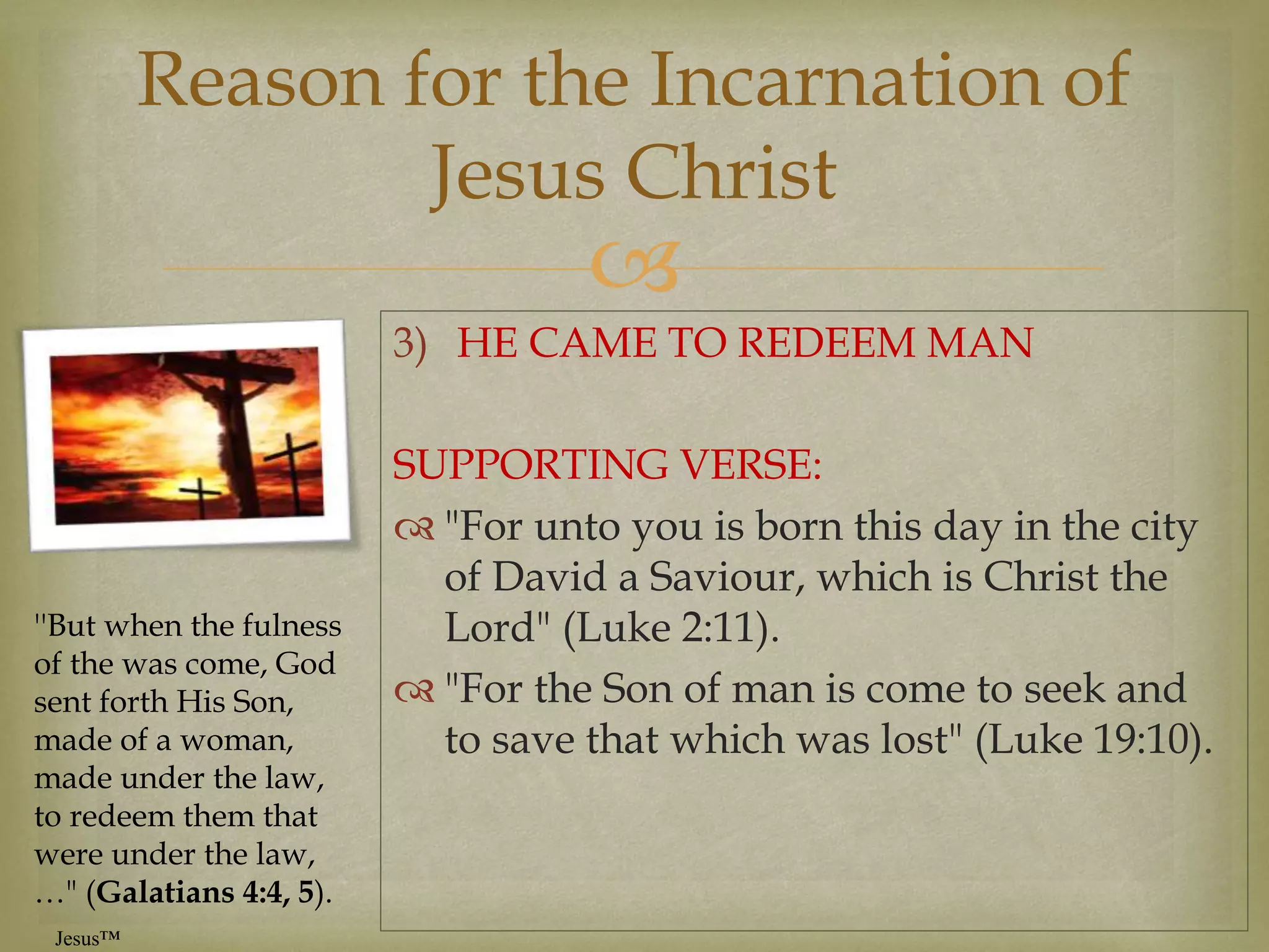 The incarnation of Jesus Christ | PPTX