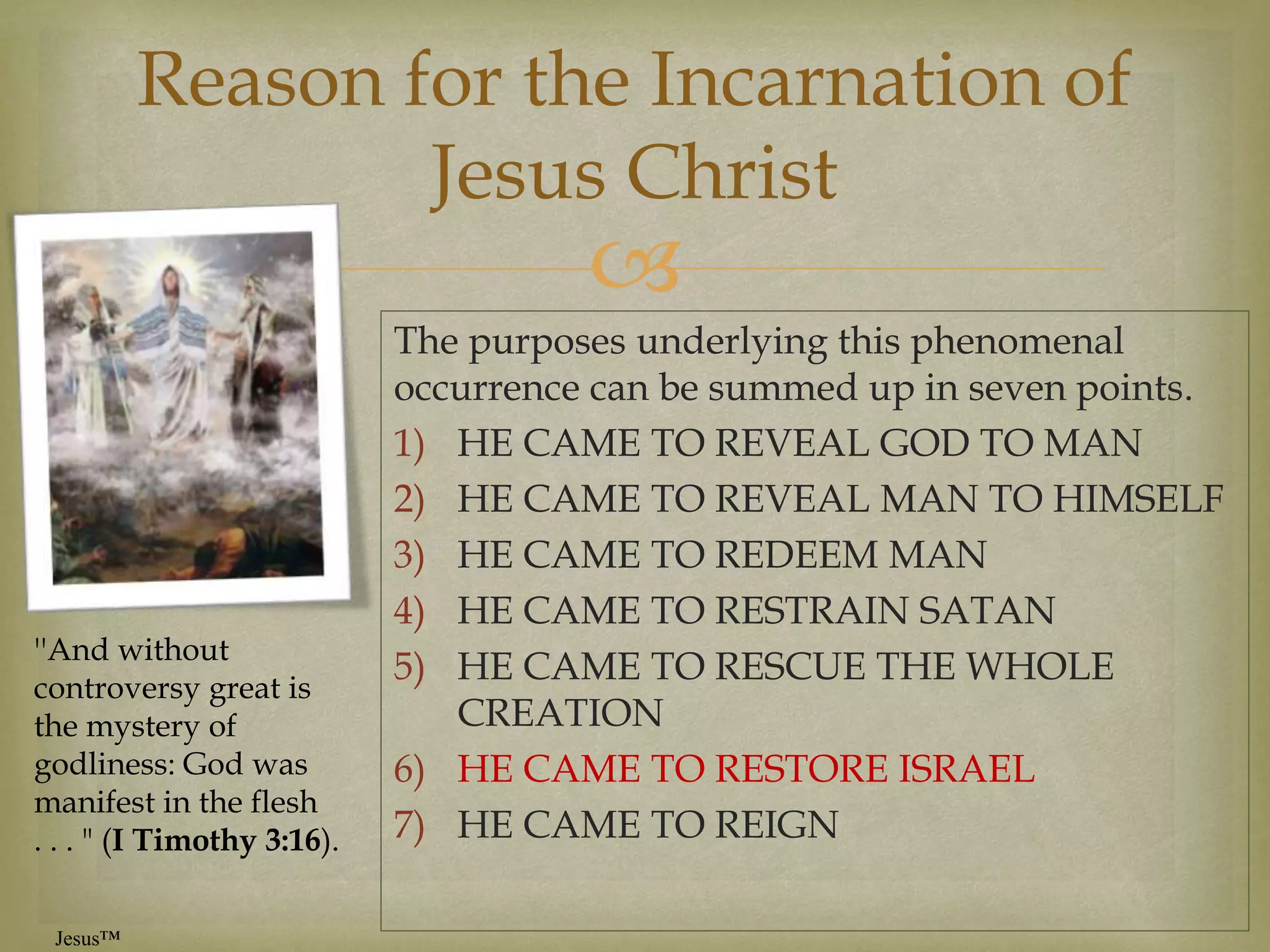 The incarnation of Jesus Christ | PPTX
