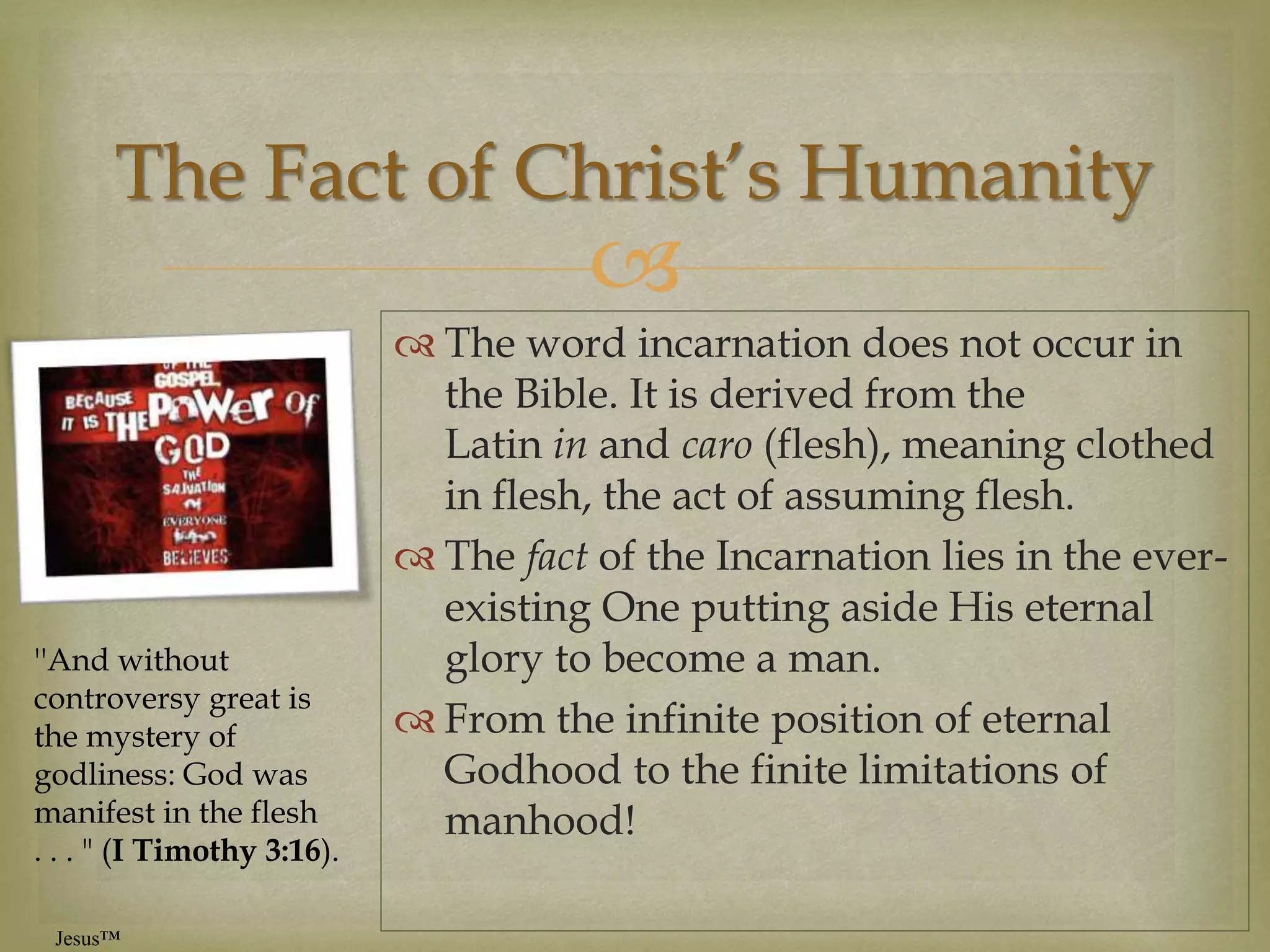 The incarnation of Jesus Christ | PPTX