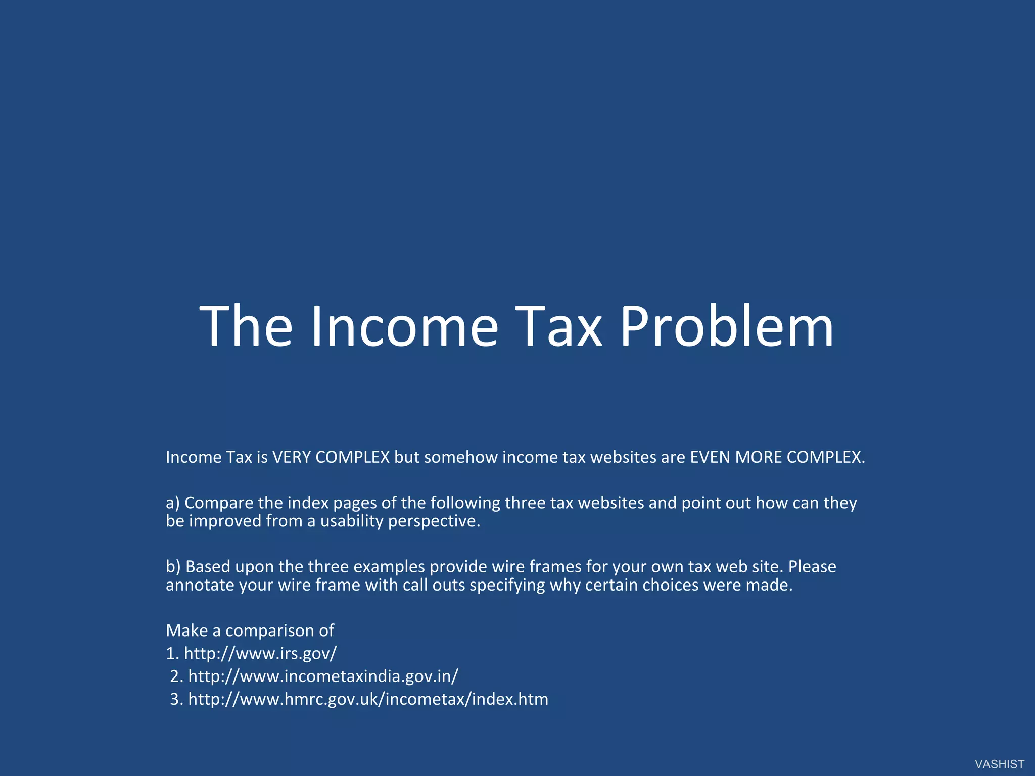 The Income Tax Problem | PPT