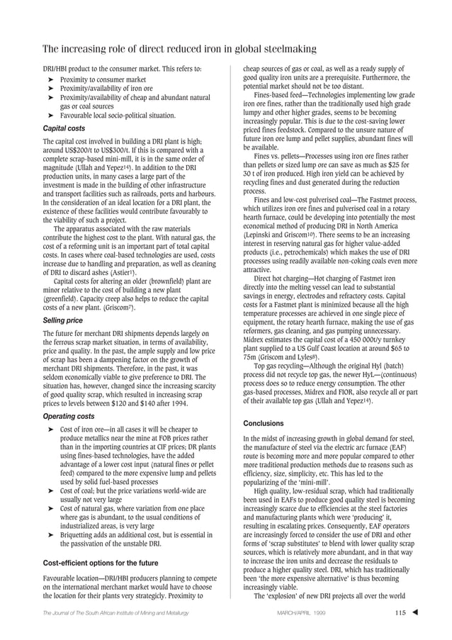 The increasing role of direct reduced iron (DRI) in global steelmaking ...