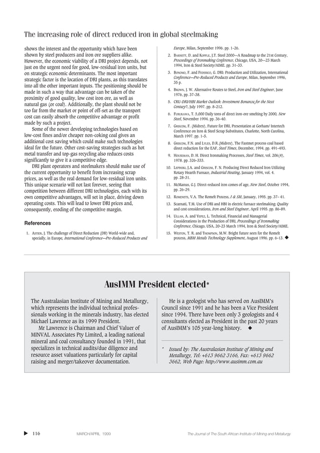 The increasing role of direct reduced iron (DRI) in global steelmaking ...