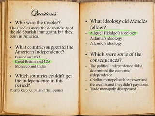 The independence of the spanish colonies in america excelente1! | PDF