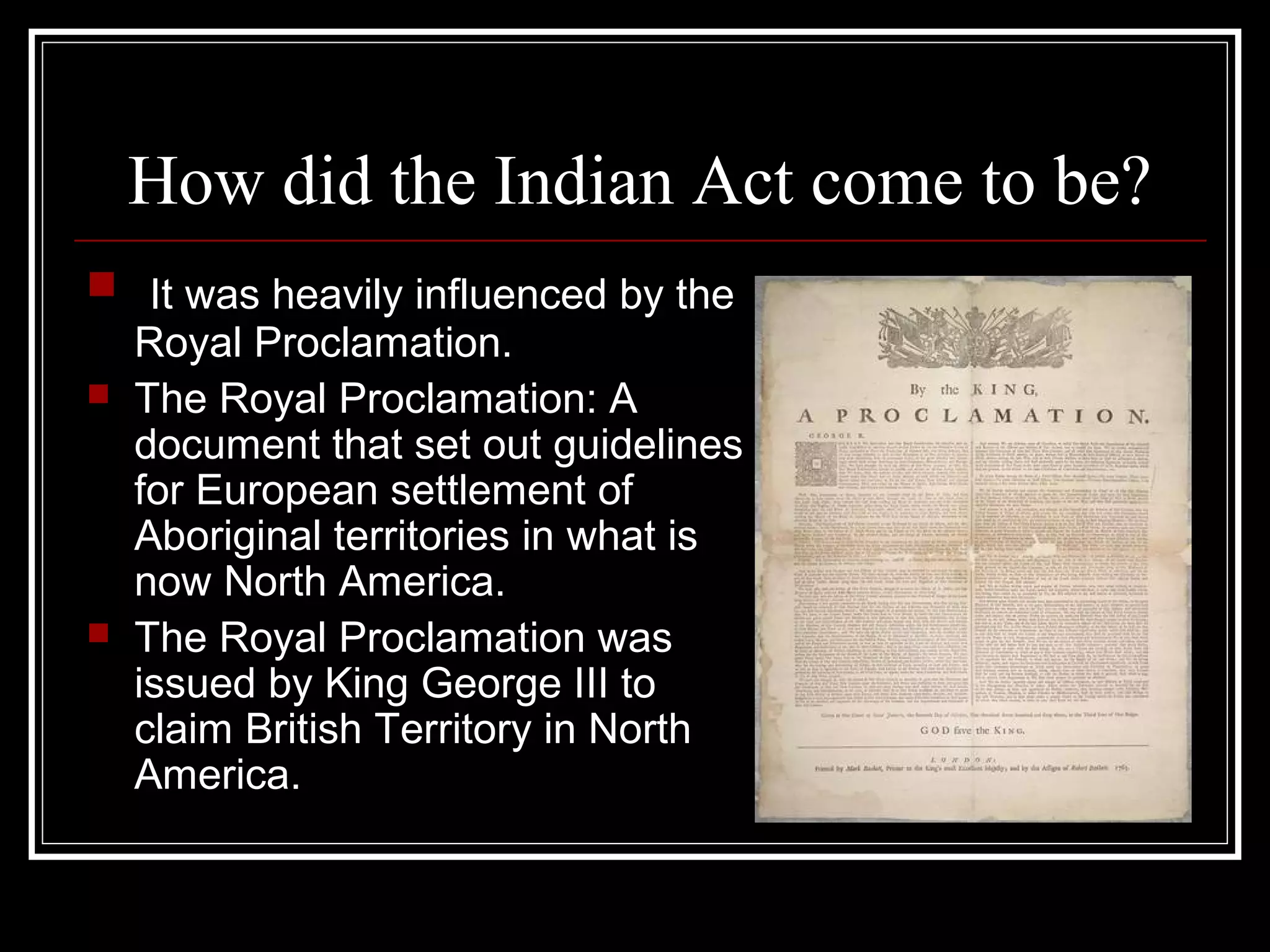 The indian act nataliya yatsenko | PPT