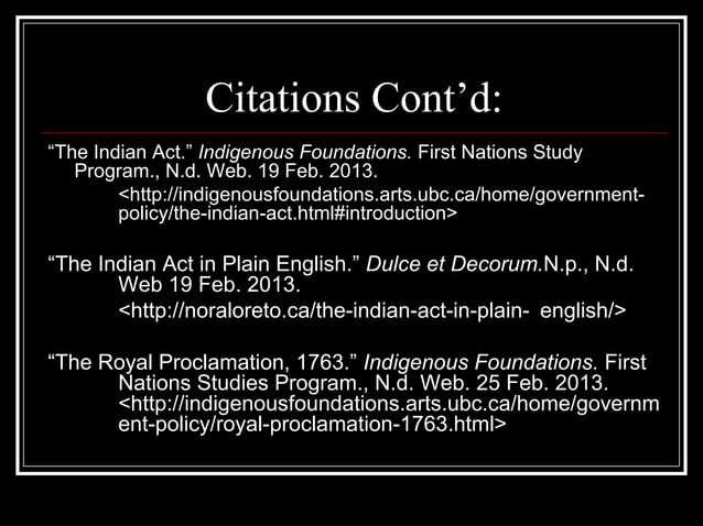 The indian act nataliya yatsenko | PPT