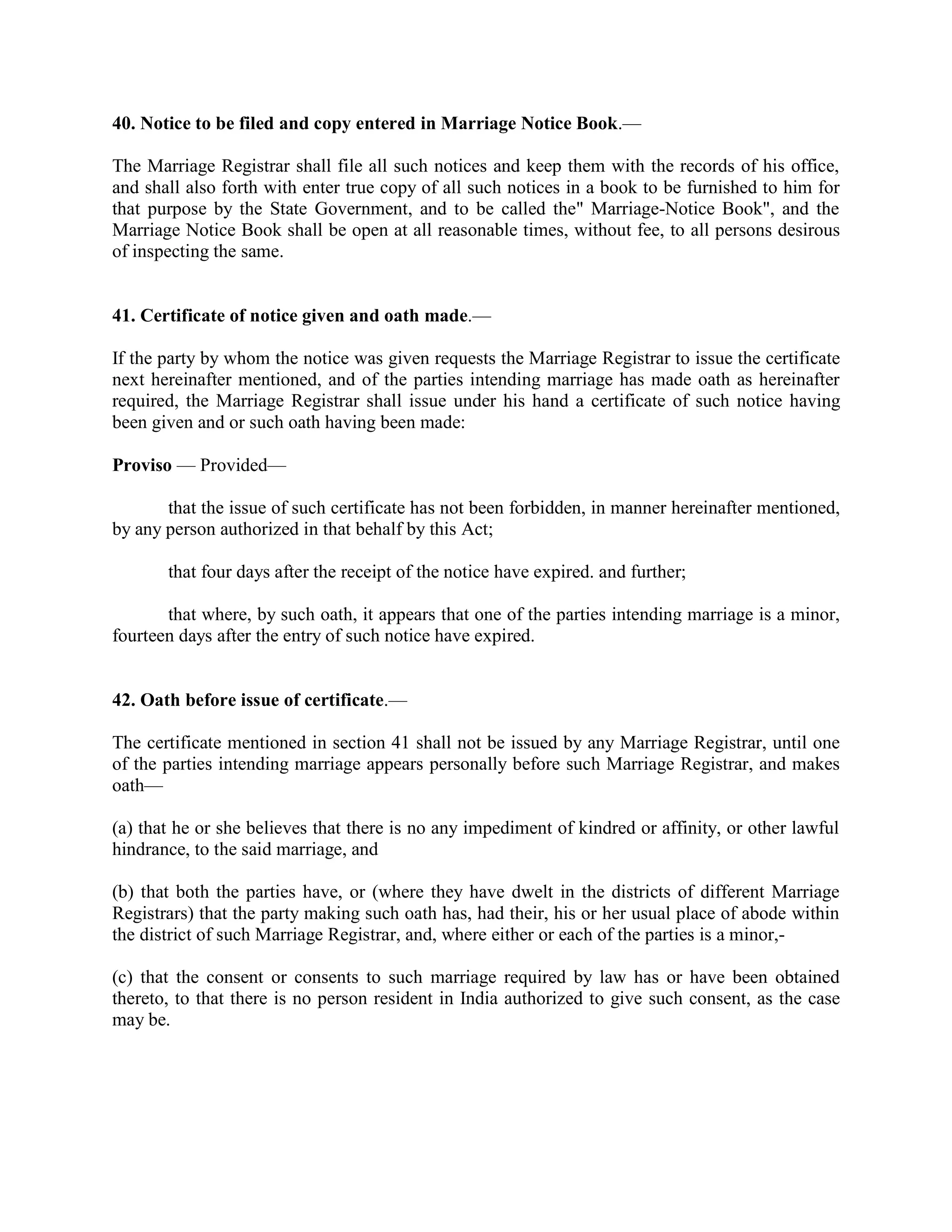 The Indian Christian Marriage Act 1872 | PDF