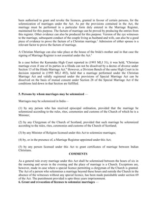 The Indian Christian Marriage Act 1872 | PDF
