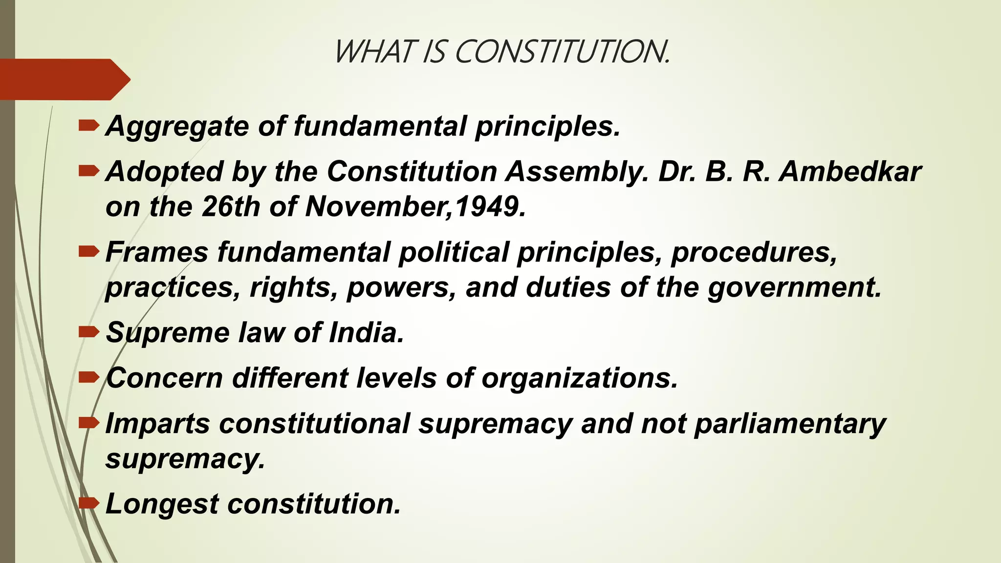 THE INDIAN CONSTITUTION PREAMBLE FUNDAMENTAL DUTIES AND RIGHTS_082904.pptx