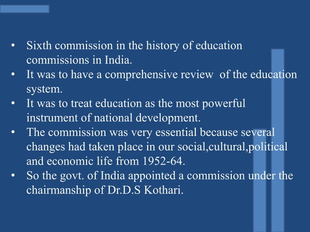 The Indian Education Commission | PPTX | Student Financial Aid ...