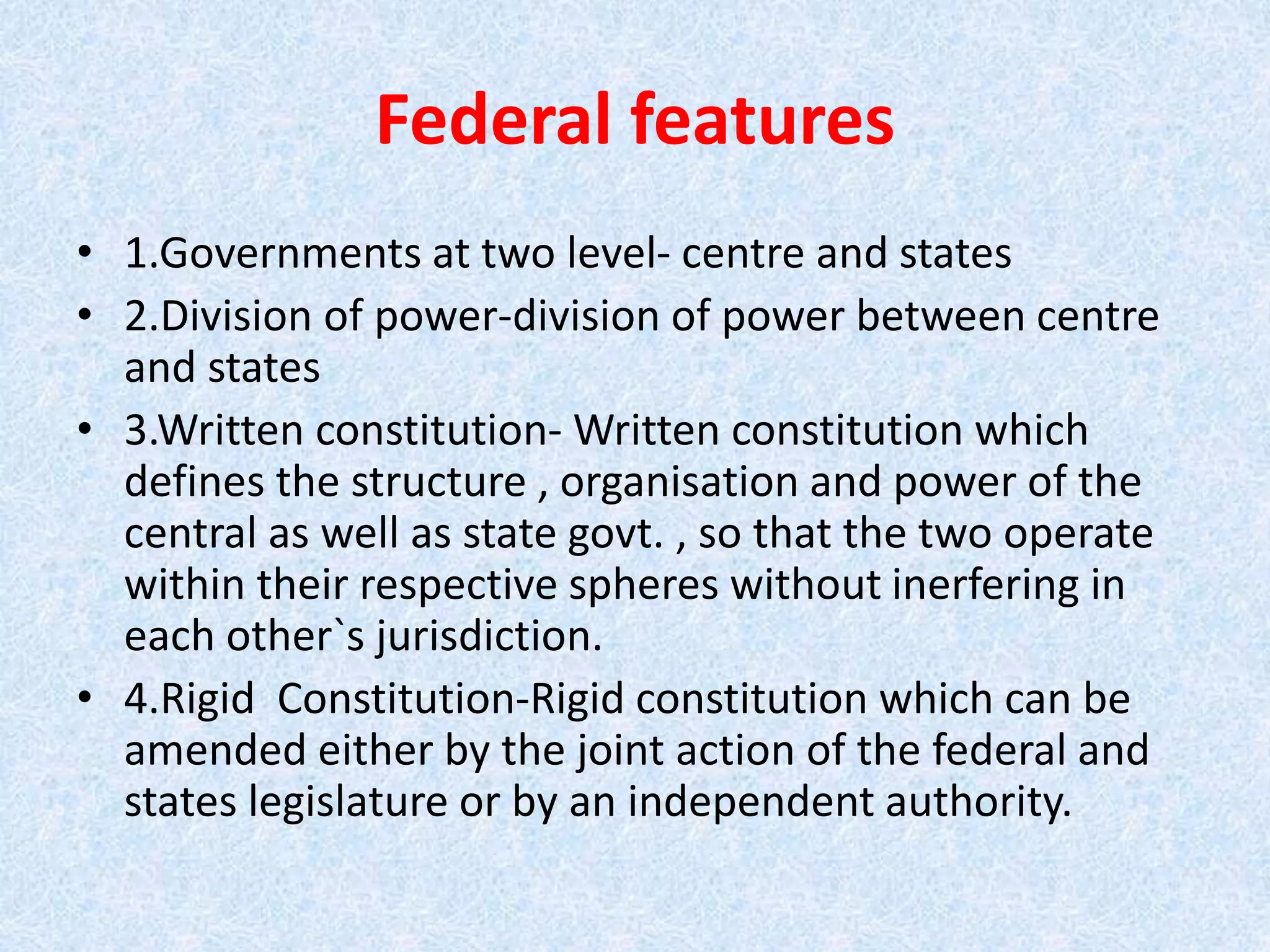 The indian federal system | PPSX