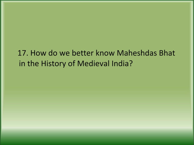 The Indian History Quiz | PPT