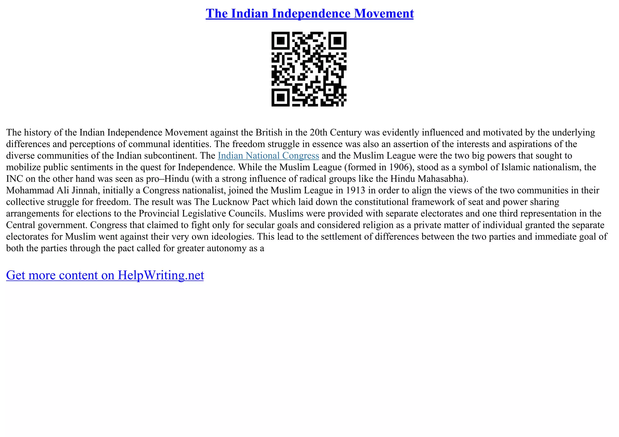 The Indian Independence Movement | PPT