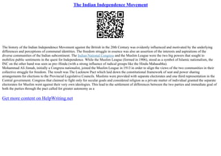 The Indian Independence Movement | PPT