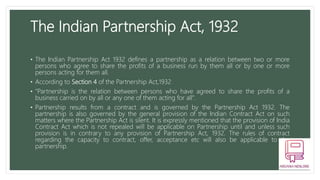 The indian partnership act, 1932 | PPTX