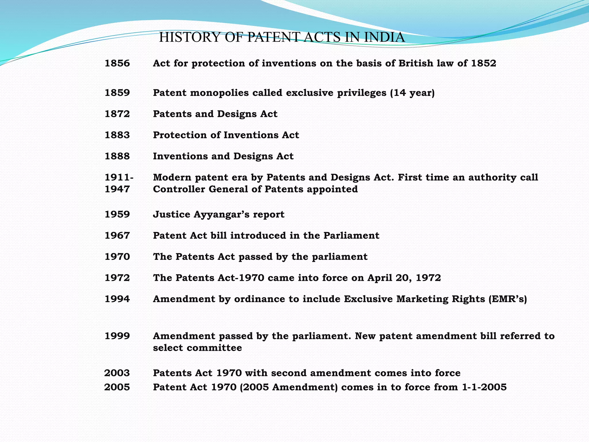 The indian patent act 1970 | PPTX