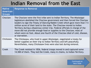 The indian removal act of 1830 | PPTX