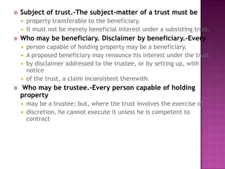 The indian trusts act, 1882 | PPTX