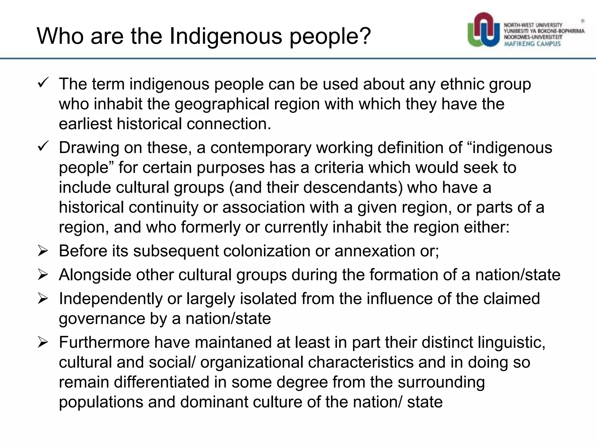 The indigenous people | PPTX