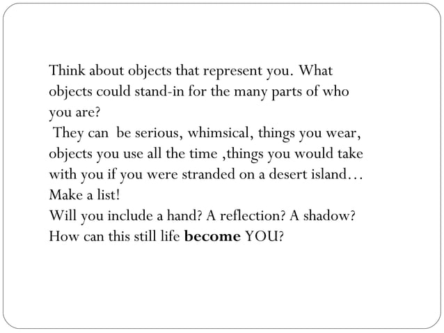 The indirect self portrait | PPT | Painting | Arts and Crafts