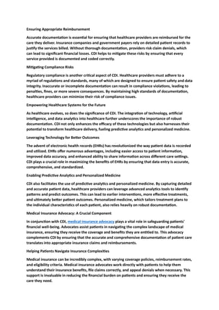 The Indispensable Role of Clinical Documentation Improvement Programs | PDF