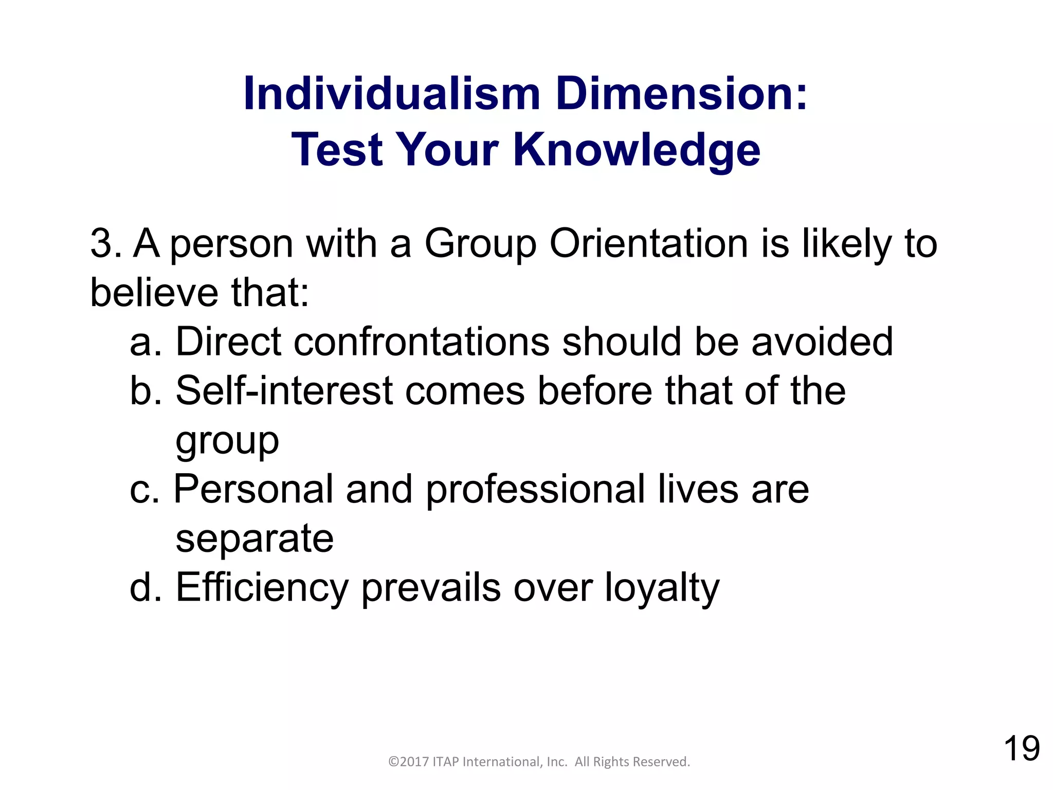 The Individualism Dimension and Intercultural Competence | PPT