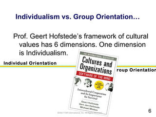 The Individualism Dimension and Intercultural Competence | PPT