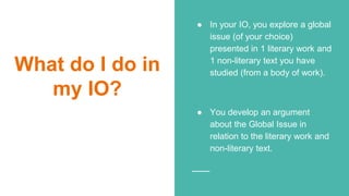 Detailed Powerpoint on the The Individual Oral for the IB | PPTX