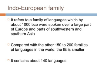 The indo european family of languages | PPT