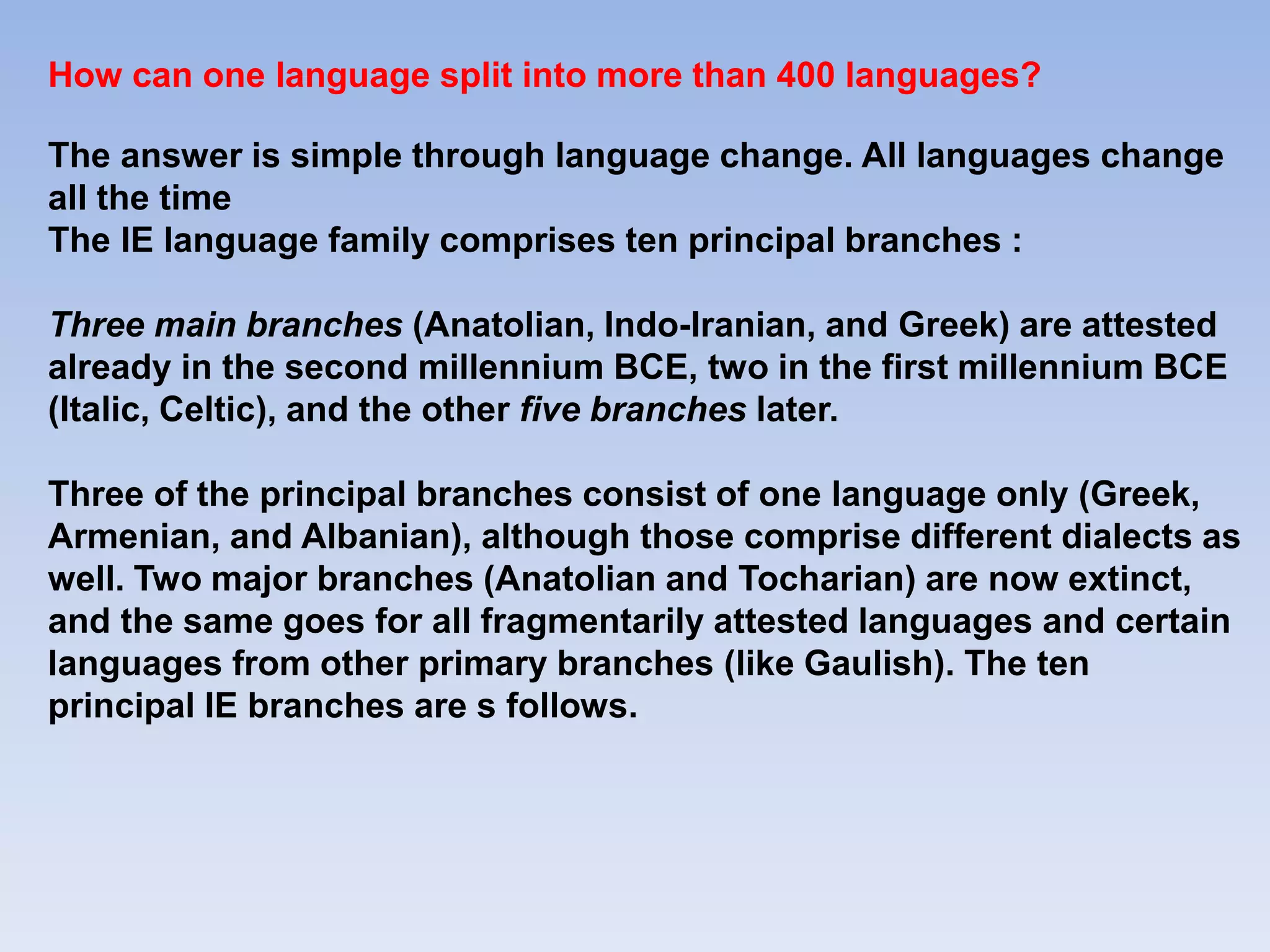 The indo european languages | PPTX