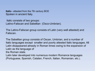 The indo european languages | PPTX