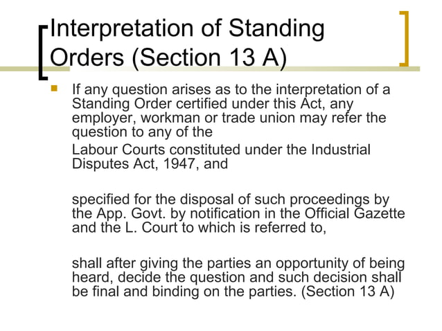 The industrial emp.(standing order) 1946 | PPT | Law