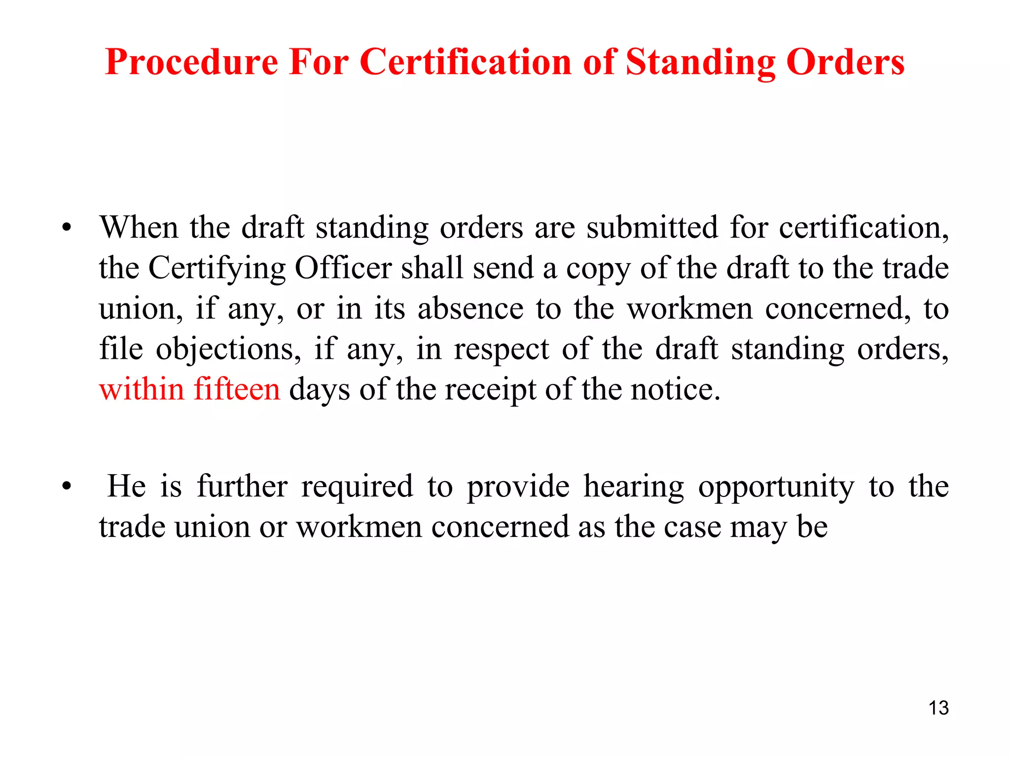 The Industrial Employment Standing Orders Act, 1946 | PPTX