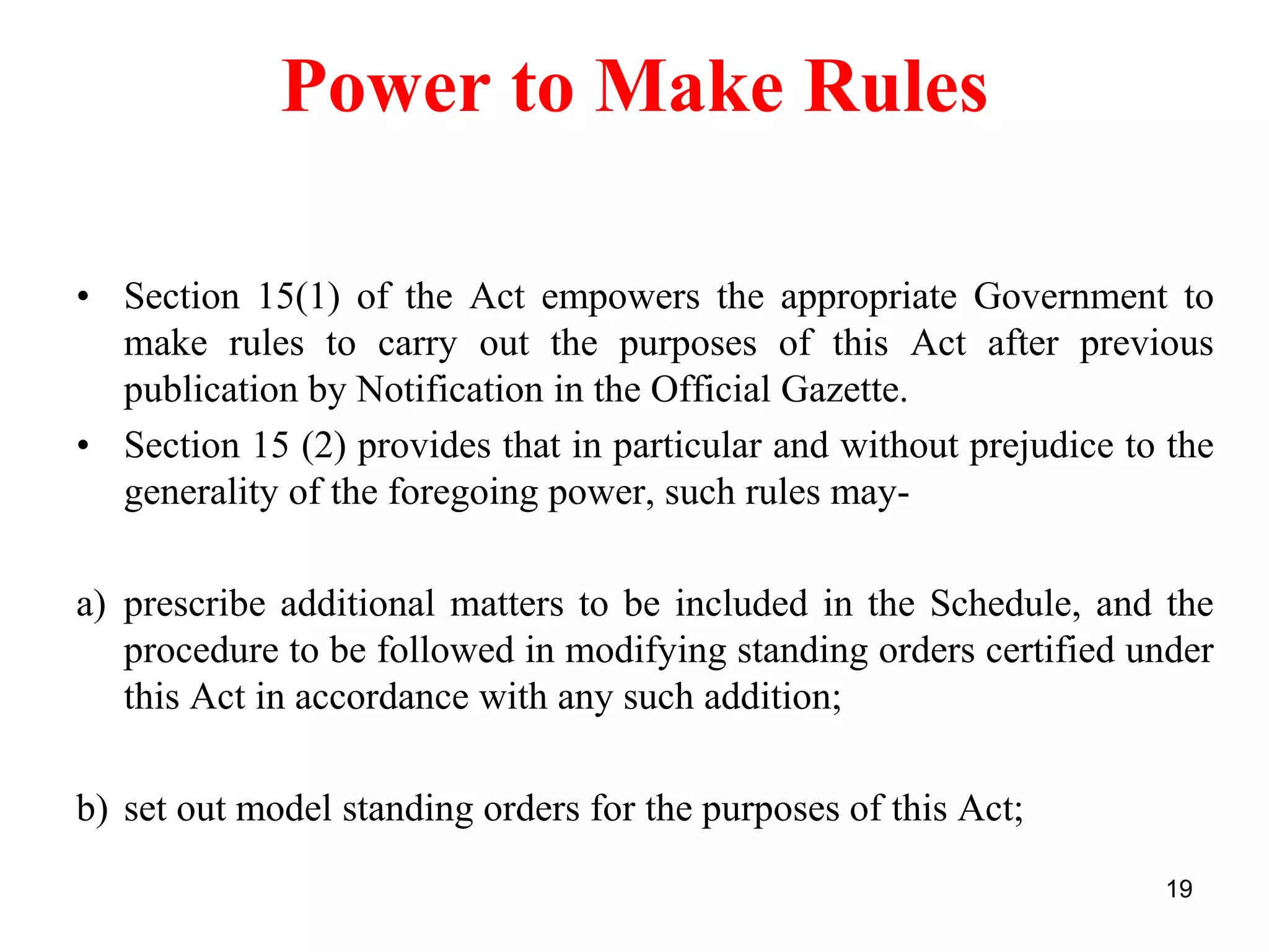 The Industrial Employment Standing Orders Act, 1946 | PPTX