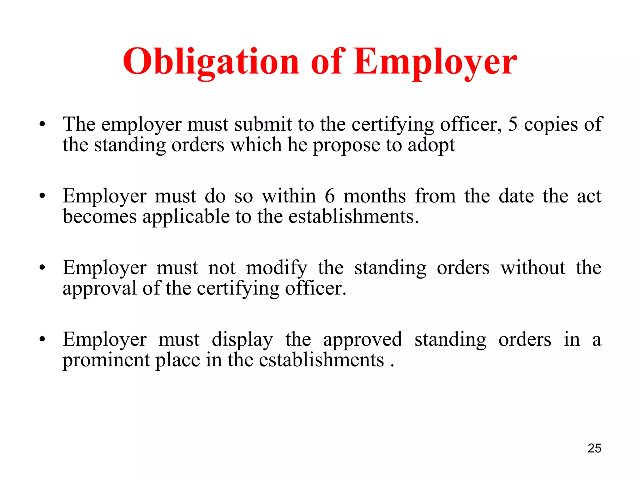 The Industrial Employment Standing Orders Act, 1946 | PPTX