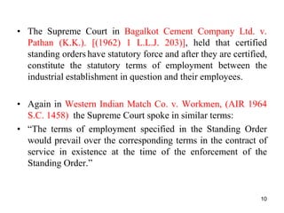The Industrial Employment Standing Orders Act, 1946 | PPTX