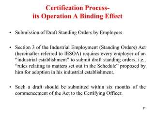 The Industrial Employment Standing Orders Act, 1946 | PPTX