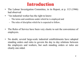 The Industrial Employment Standing Orders Act, 1946 | PPTX