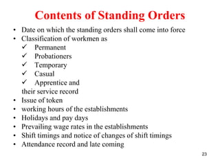 The Industrial Employment Standing Orders Act, 1946 | PPTX