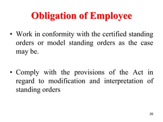 The Industrial Employment Standing Orders Act, 1946 | PPTX