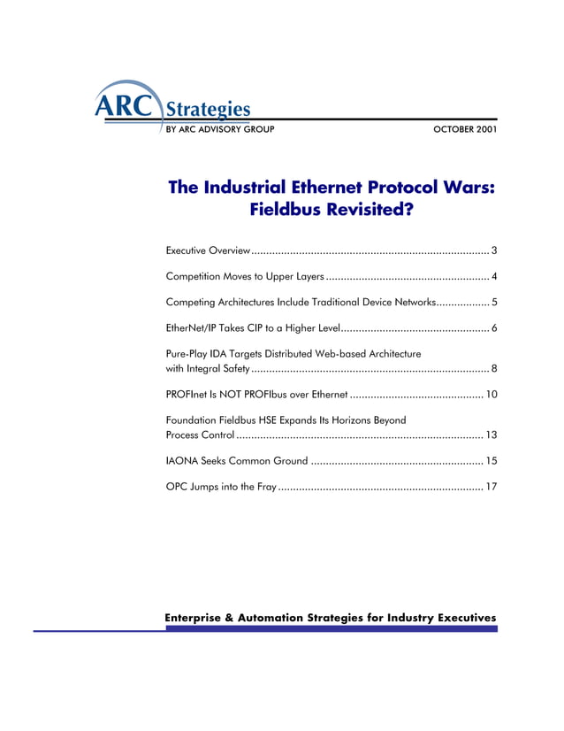 The industrial ethernet protocol wars fieldbus revisited | PDF